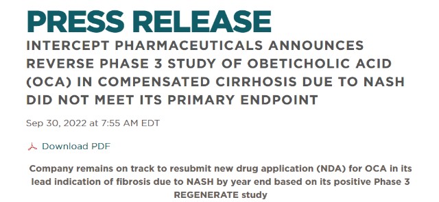 奥贝胆酸治疗NASH相关肝硬化III期临床失败_财富号_东方财富网