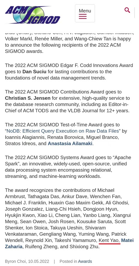 2022 SIGMOD 系统奖花落 Apache Spark，网易数帆燕青贡献获表彰_财富号_东方财富网