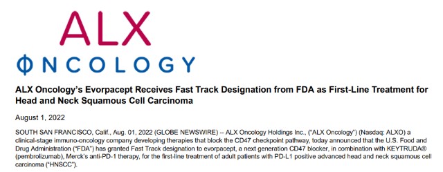 一线治疗头鳞状细胞癌！ CD47抑制剂/K药组合疗法获FDA快速通道资格_财富号_东方财富网